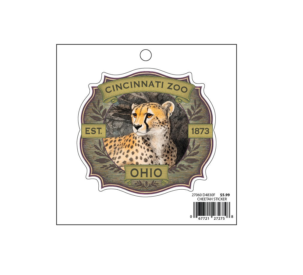 Vintage Cheetah Badge Sticker – shopcincinnatizoo